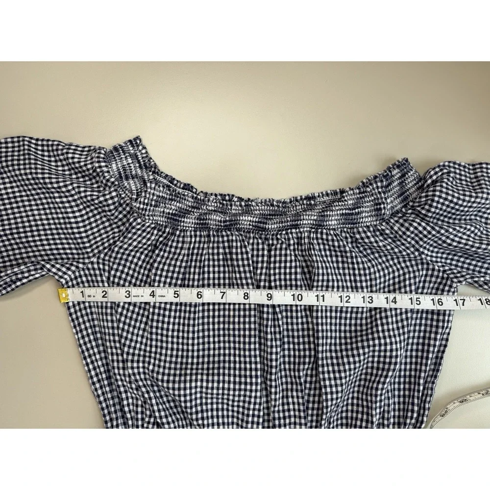 Old Navy | Dresses | Old Navy Blue Gingham Prairie Dress M Cottagecore ...